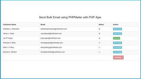 how to send bulk email in php using phpmailer with ajax jquery webslesson