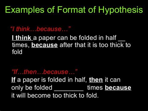 If Then Hypothesis Examples