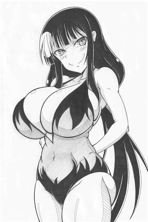 Rule 34 1girls Bangs Black Hair Blunt Bangs Cleavage Collarbone