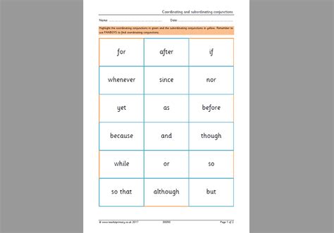 Subordinating Conjunctions