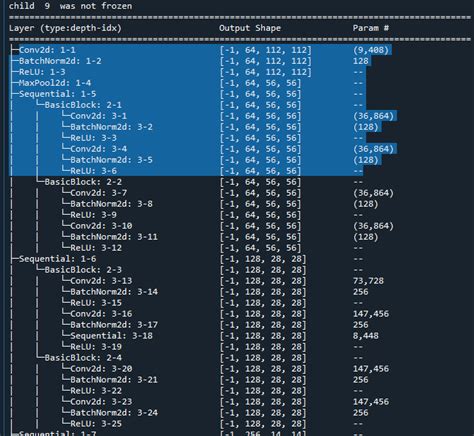 freeze first basic block of sequential layers layer 1 in a resnet
