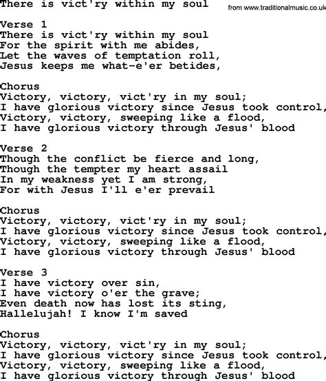 There Is Victry Within My Soul Apostolic And Pentecostal Hymns And