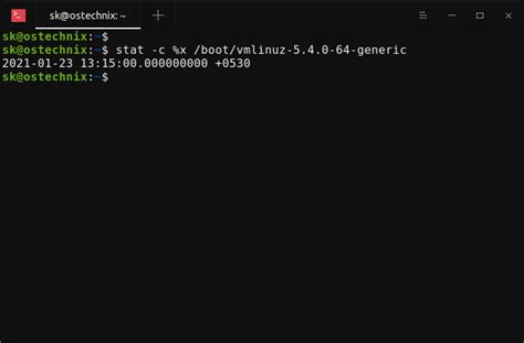 find when a specific linux kernel version is last booted ostechnix