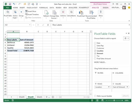 pivot tables in excel 2013 it connect
