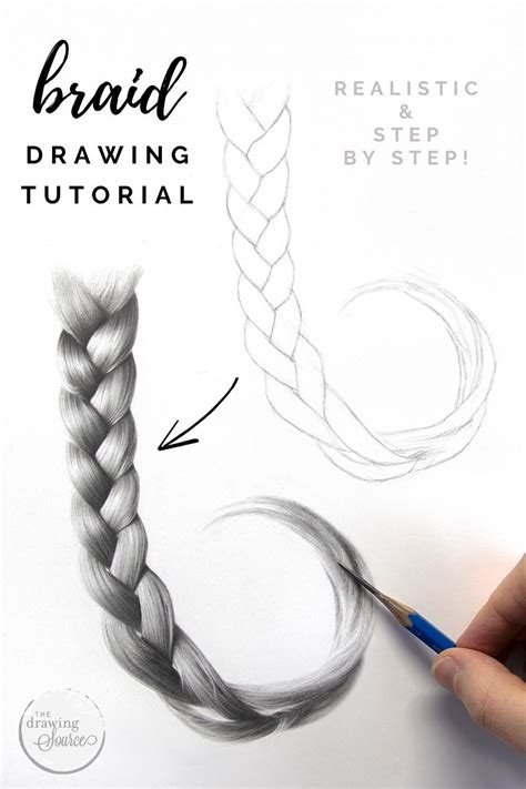 How To Draw A Braid Realistically Step By Step Tutorial Realistic