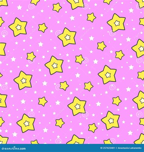 Seamless Pattern With Stars On A Pink Background Vector Stock Vector