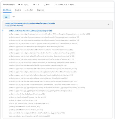 fatal exception ntent res resources notfoundexception