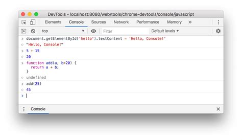 get started with running javascript in the console