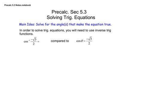 Solving Equations Using Inverse Trigonometric Functions Tessshebaylo