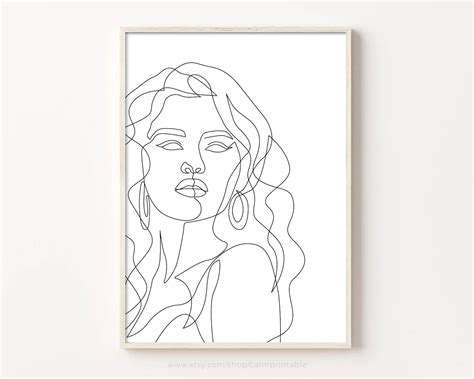 Selena Gomez Line Art Printable One Line Drawing Minimalist Etsy
