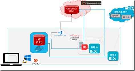 connecting go application to oracle database on prem and autonomous