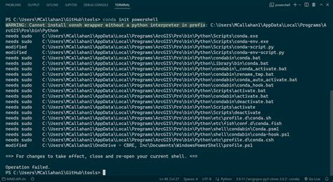 trying to configure arcgis pro arcpy vs code but can t activate