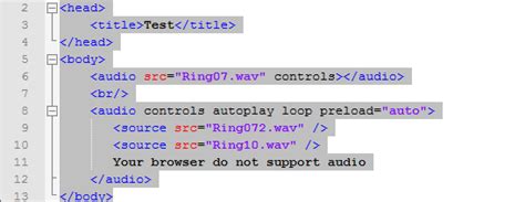 html html5 audio element do not work in ie10 but works