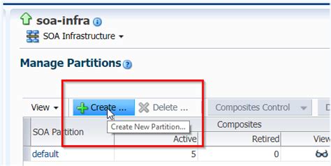 enterprise manager partition in oracle soa suite 12c 11g