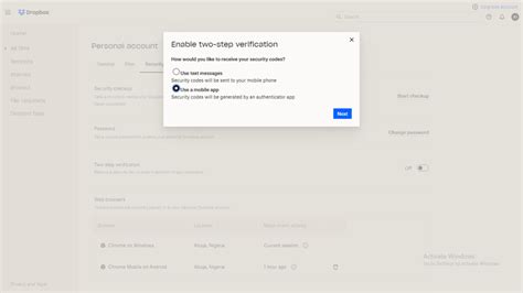 How To Enable Two Step Verification In Dropbox