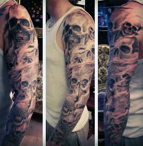 50 Skull Sleeve Tattoos For Men [2024 Inspiration Guide] Skull Sleeve