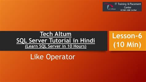 like operator not like in sql sql server tutorial in