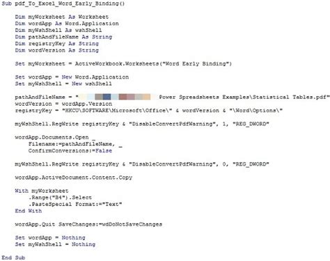vba code to extract data from pdf to excel