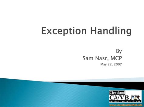 ppt exception handling powerpoint presentation free