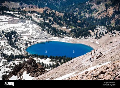 Aerial View Of Lake Helen As Seen From The Trail To Lassen Peak Lassen