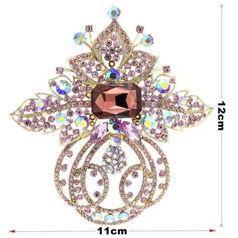4 5 Unique Rhinestone Brooches Fashion Women Jewelry Purple Rhinestone