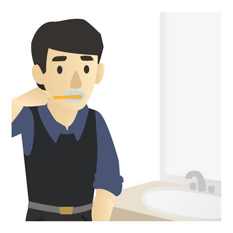 Stick Figure Brushing Teeth