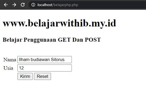 tutorial php pemula part 12 cara penggunaan get dan post pada php