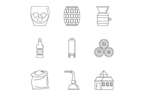 Mill Icons Set Outline Style Graphic By Anatolir56 · Creative Fabrica