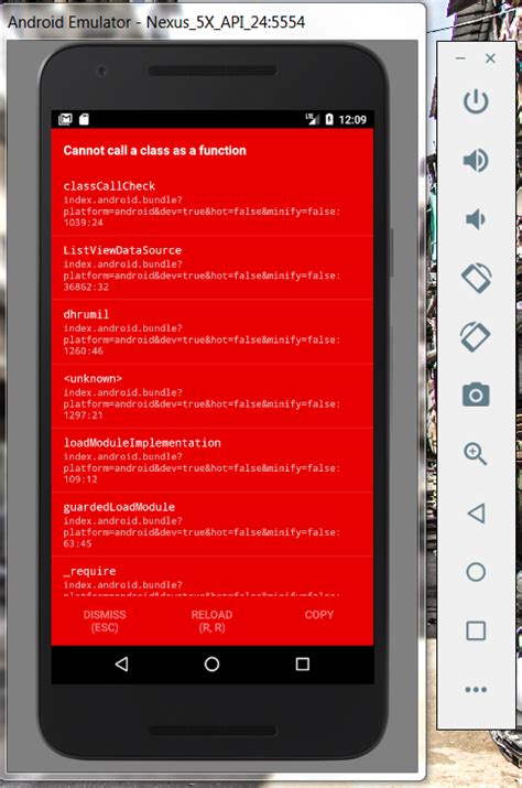 android cannot call class as a function error in react native stack