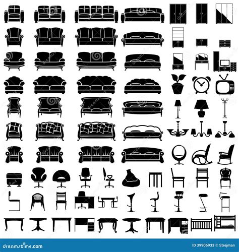 Furniture Silhouette Vector Illustration Set 21477486