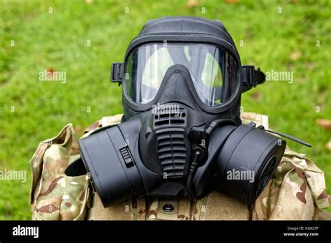 A British Armed Forces General Service Respirator On Display At The