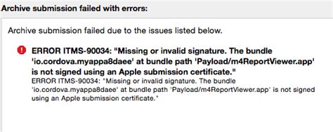 [solved] ios missing or invalid signature the bundle is 9to5answer