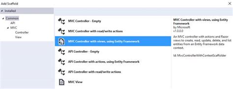 scaffolding asp core mvc