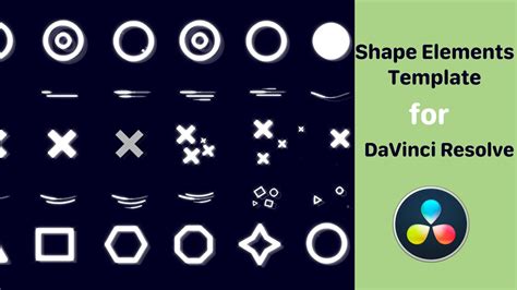 davinci resolve shape elements video template youtube