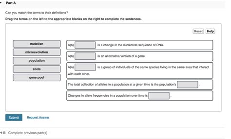 Solved Part A Can You Match The Terms To Their