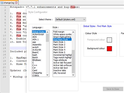how to set find background colour notepad community