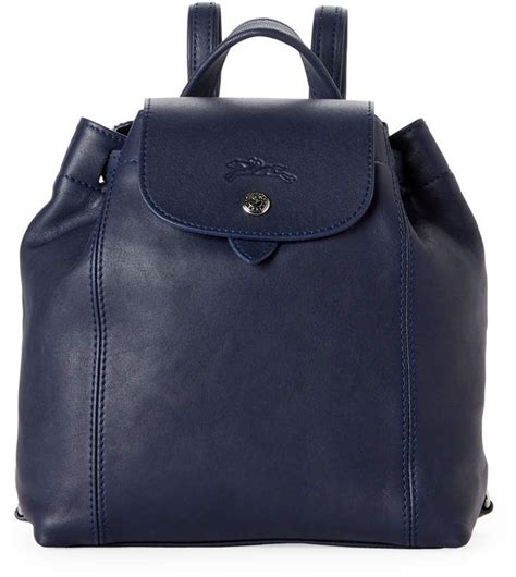 Longchamp Navy Le Pliage Cuir Backpack