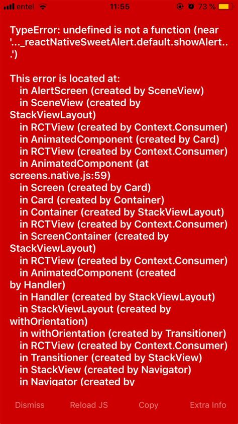 typeerror undefined is not a function near reactnativesweetalert