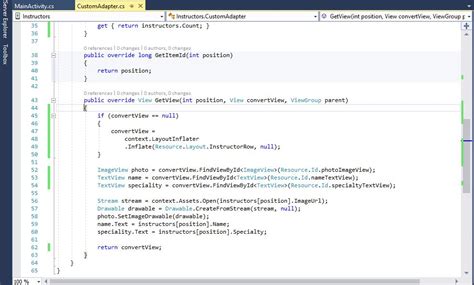 c custom adapter throws exception in xamarin android stack overflow