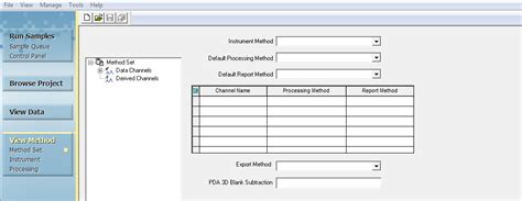 error instrument method not specified in method set when running