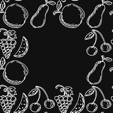 Seamless Fruit Frame Apple And Pear Background With Place For Text