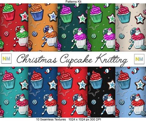 Second Life Marketplace Christmas Cupcake Knitting Patterns Kit 10
