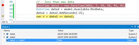 c 2 datetime are not equal stack overflow