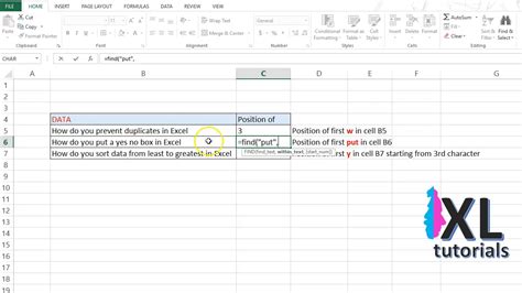 how to use find function in excel how to use excel youtube