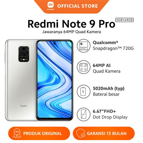 Promo Xiaomi Redmi Note 9 Pro Smartphone [64 Gb 6 Gb O] Di Seller