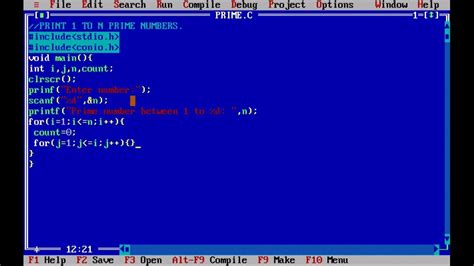 print 1 to n prime number in c c program prime number c program