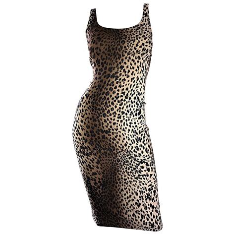 1990s Moschino Sexy Vintage 90s Leopard Ombré Cheetah Size 10 Bodycon