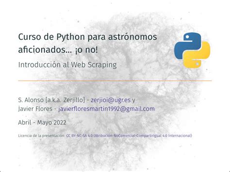 d web scraping — documentación de curso de python para astrónomos