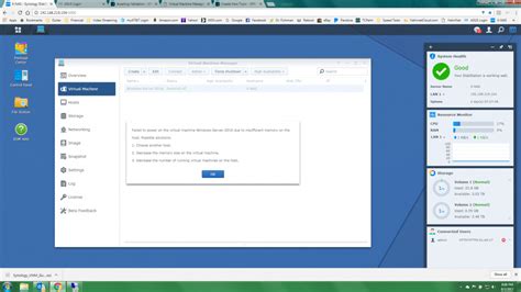 virtual machine manager error due to insufficient ram on