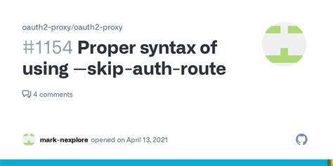 proper syntax of using skip auth route · issue 1154 · oauth2 proxy